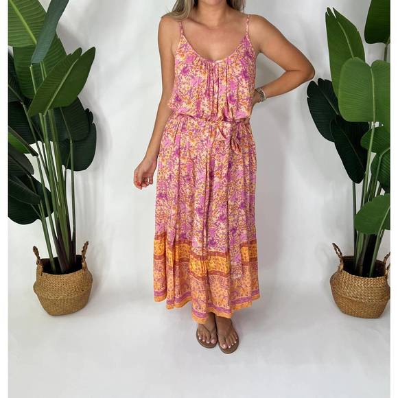 Spell | Dresses | New Spell Village Strappy Maxi Dress Sunrise In ...